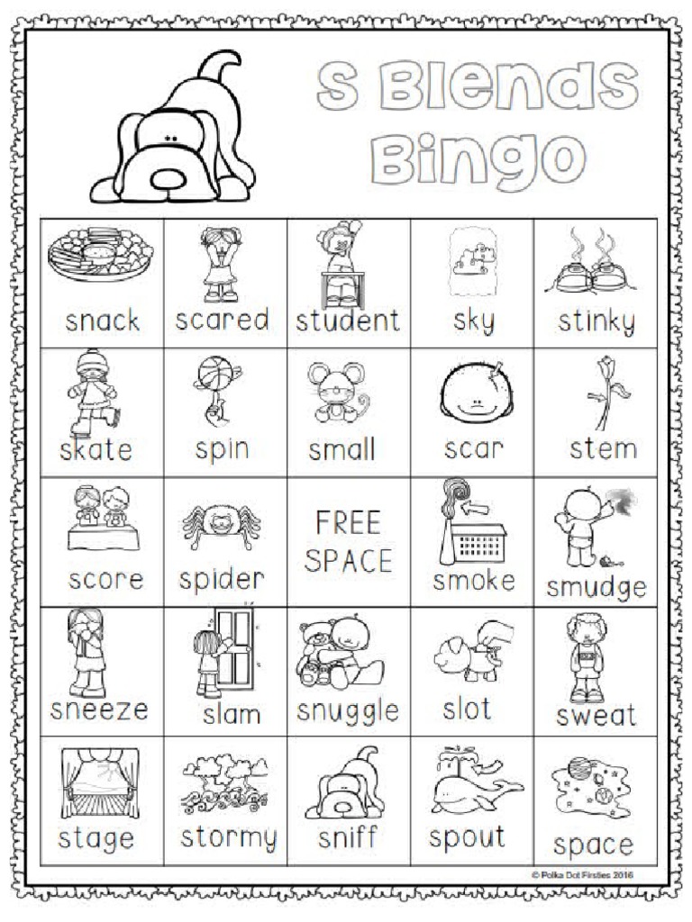 2 Lettter S Blends Bingo Sheets | PDF