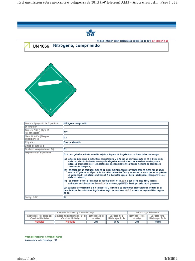 Un 1066 Instruccion de Embalaje | PDF