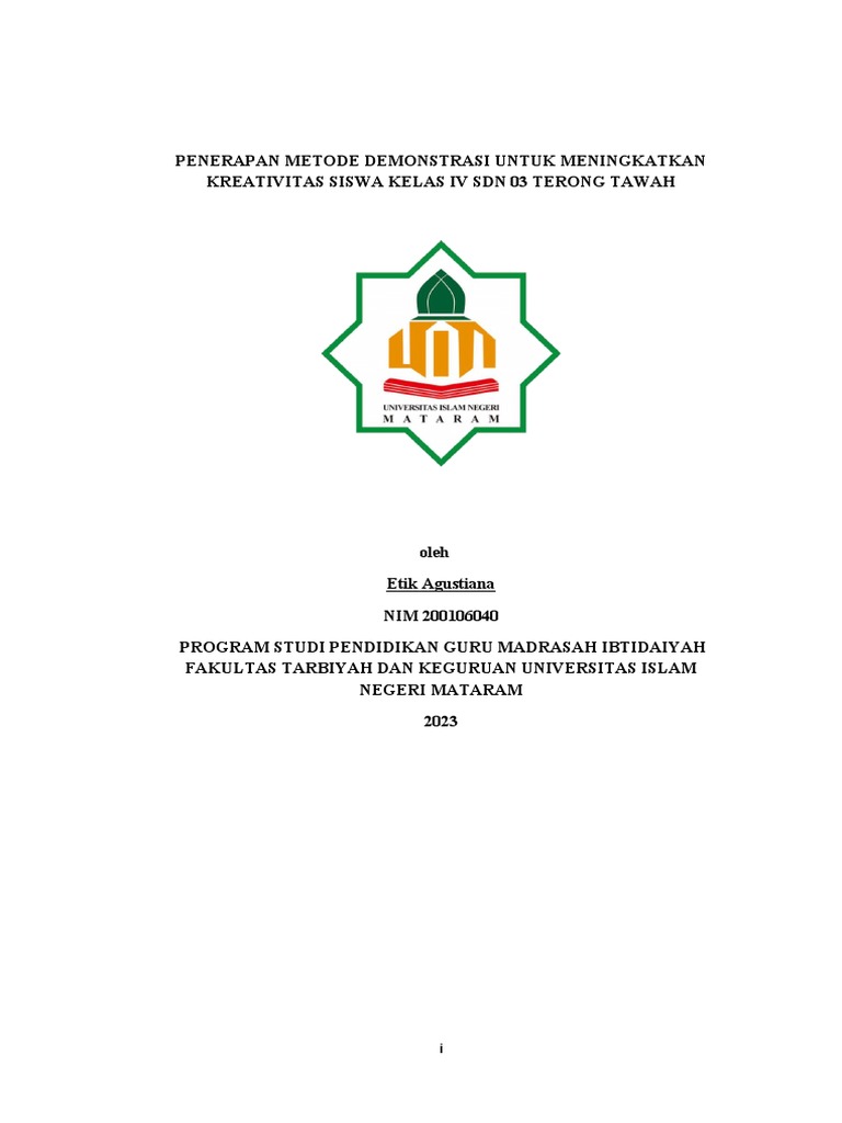 Metode Demonstrasi Tingkatkan Kreativitas Siswa | PDF