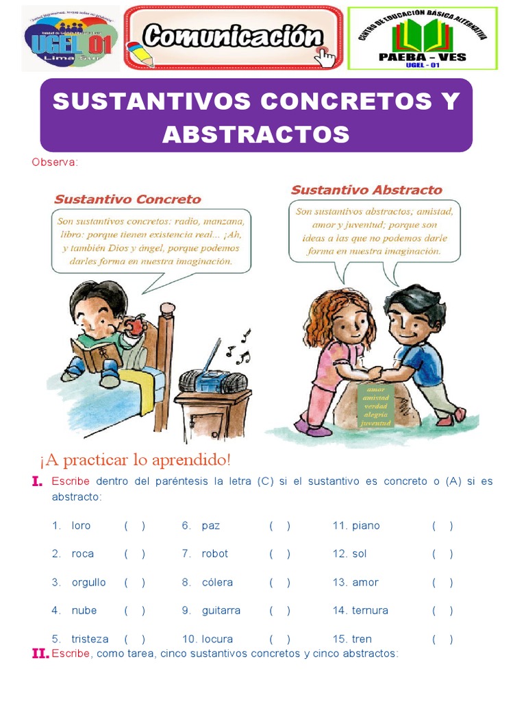 Sustantivos Concretos y Abstractos | PDF