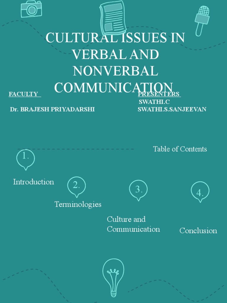 Cultural Issues in Verbal and Nonverbal Communication | PDF ...