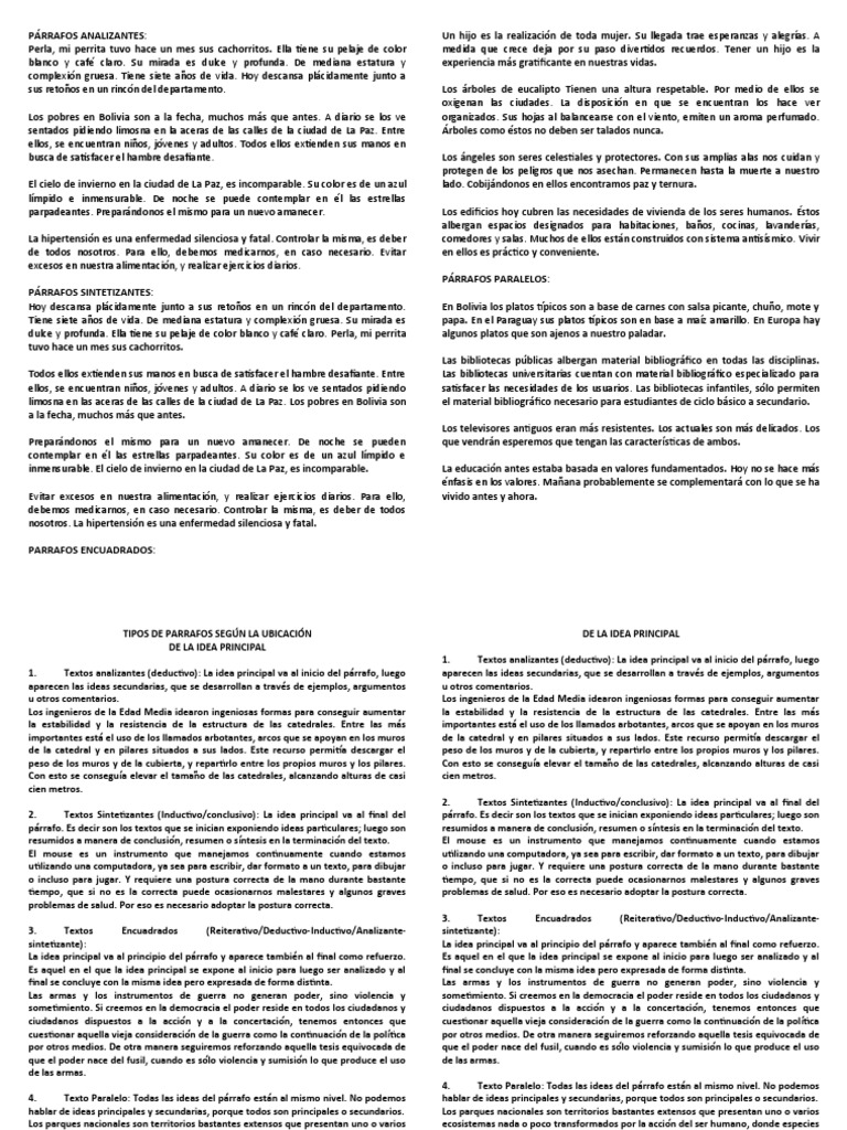 Tipos de Parrafos | PDF