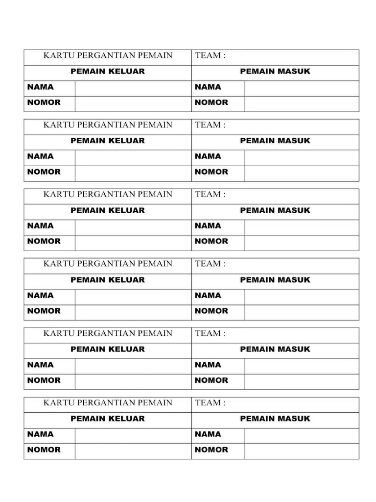 Pergantian Pemain | PDF