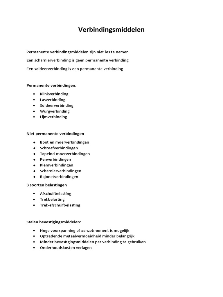 Verbindingsmiddelen | PDF