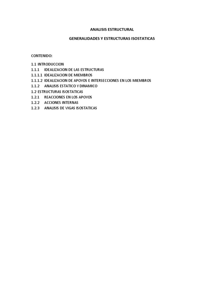Analisis Estructural Generalidades Y Estructuras Isostaticas | PDF ...