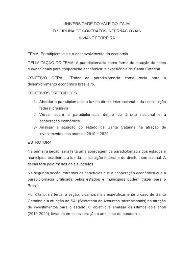 Artigo Contratos Internacionais | PDF Artigo Contratos Internacionais | PDF