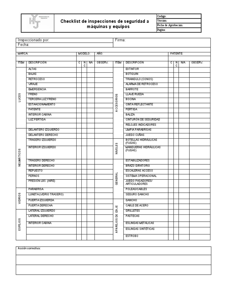 Check List de Maquinas y Equipos | PDF | Vehículos | Transporte privado