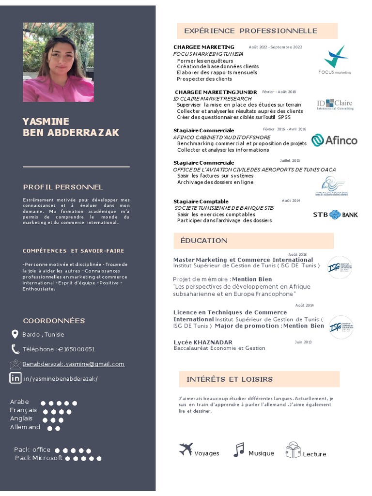 CV Yasmine Ben Abderazak B | PDF
