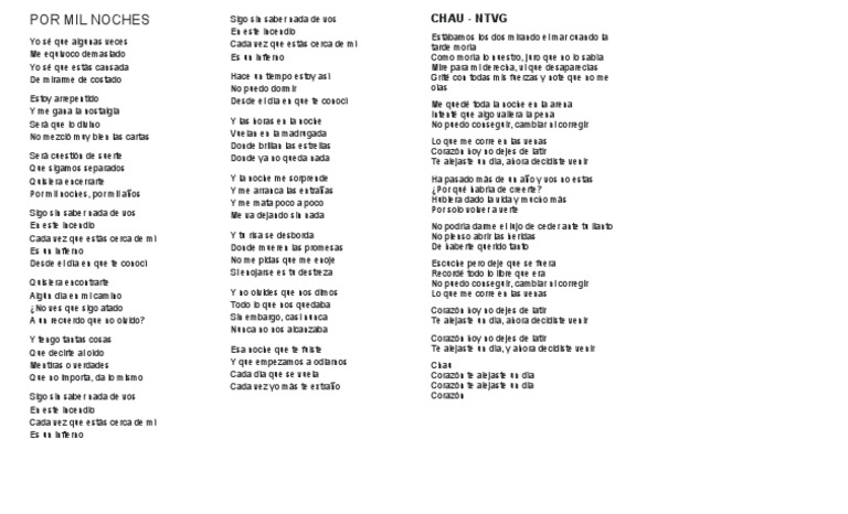 Letra Y Acordes De Por Mil Noches – SLYI