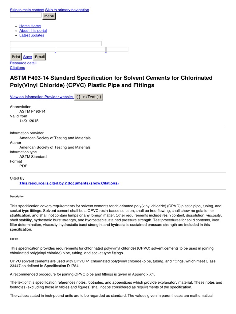 ASTM F493-14 Standard Specification For Solvent Cements For Chlorinated ...