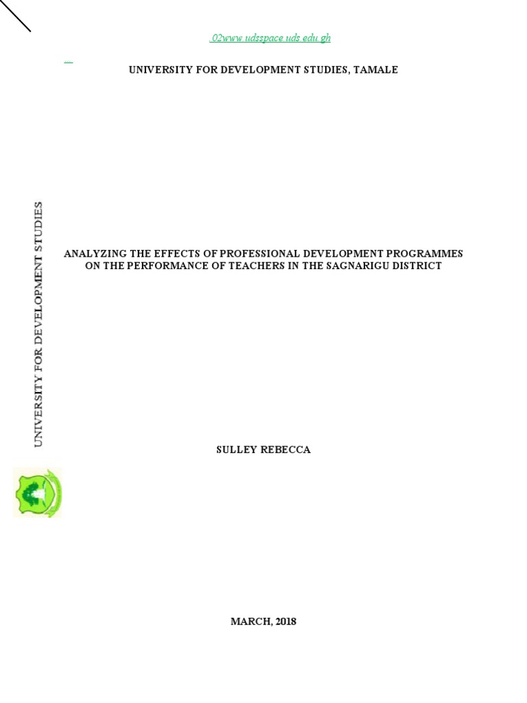 University For Development Studies, Tamale: .02www - Udsspac e .Uds. e ...