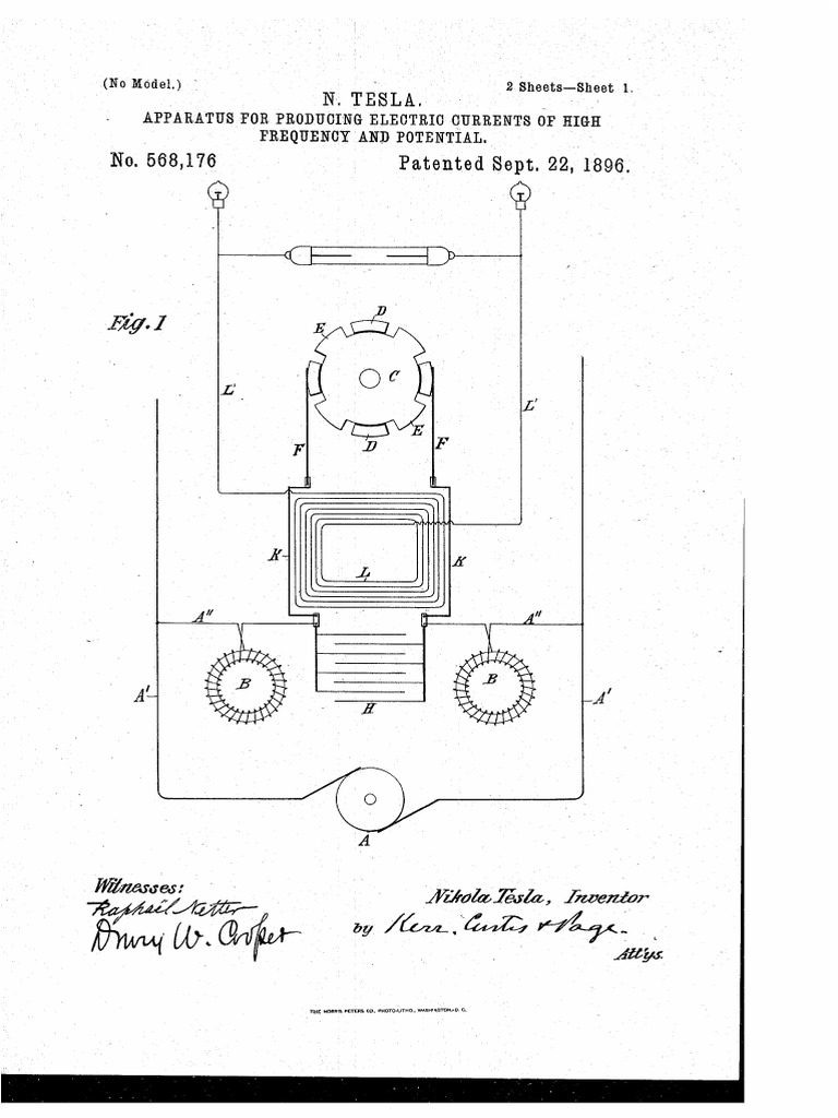 Nikola Tesla Apparatus for Producing Electric Currents of High ...