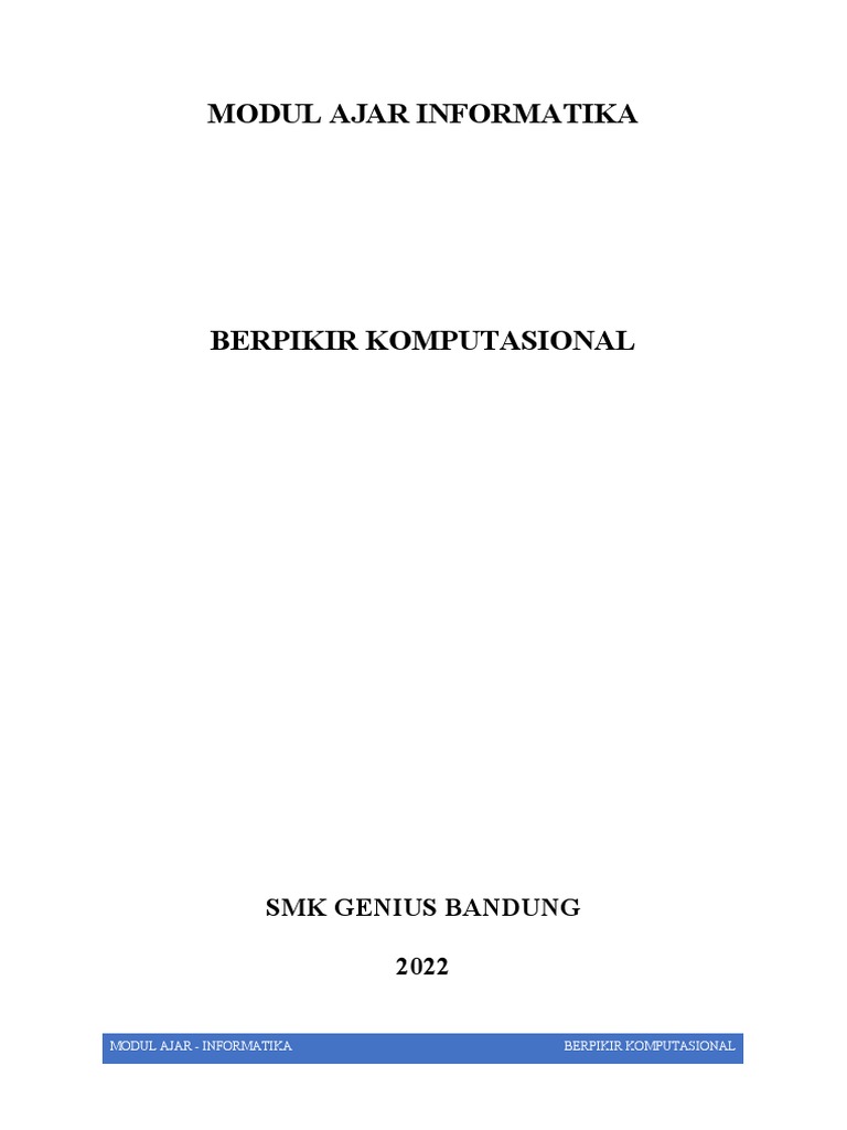 Modul Ajar Informatika SMK Genius Kelas X | PDF
