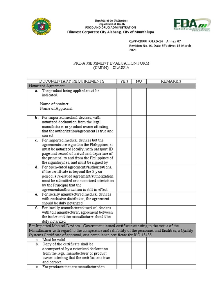 QWP-CDRRHR/LRD-14 Annex 07 Revision No. 01 Date Effective: 15 March ...
