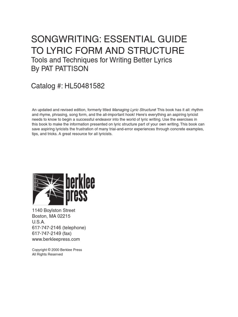 Songwriting - Essential Berklee | PDF | Art