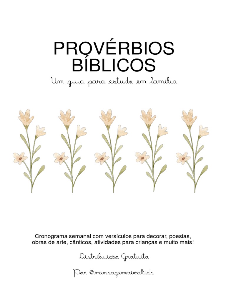 Guia de Estudo de Provérbios | PDF | Salomão | Livro dos Provérbios