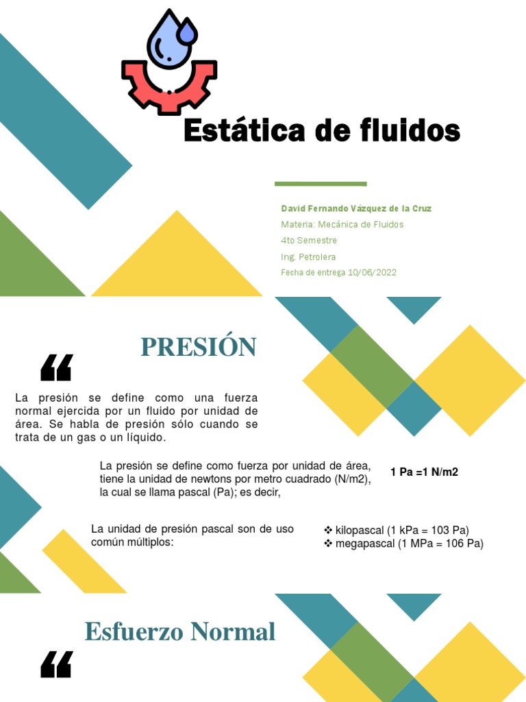 Estática de Fluidos | PDF | Presión | Pascal (Unidad)