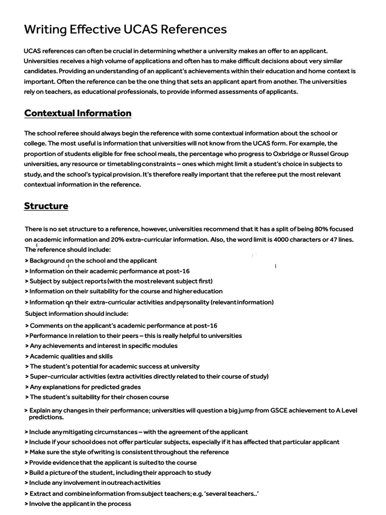 UCAS Ref Guide - Durham | PDF | Information | Teachers