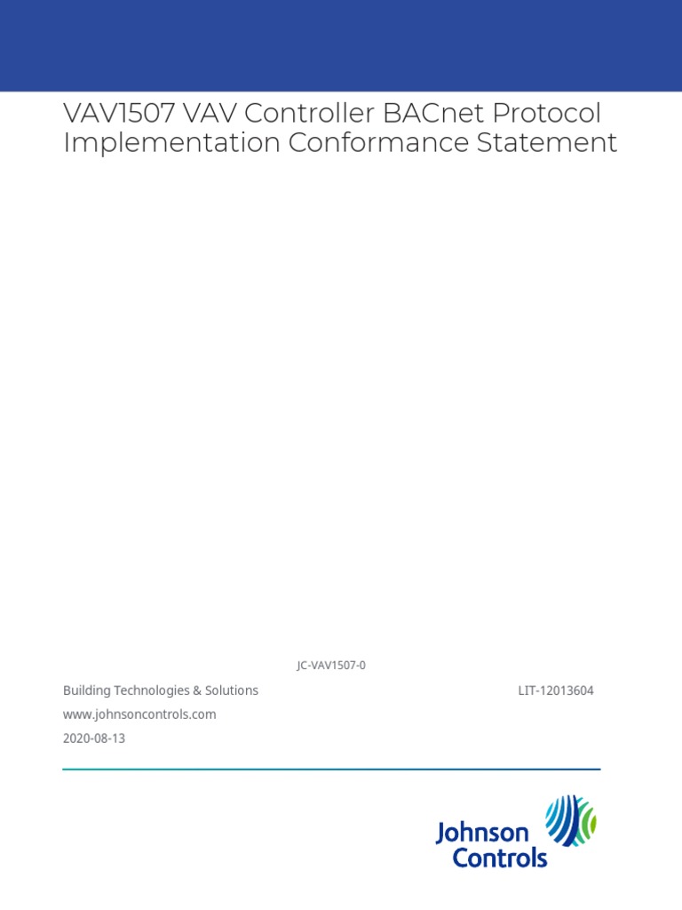 VAV1507 VAV Controller BACnet Protocol Implementation Conformance Statement (LIT-12013604).pdf ...