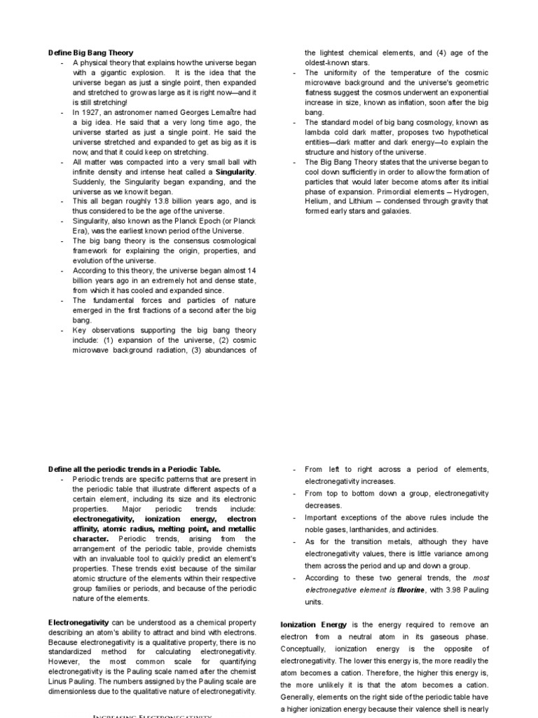 Physical Science - Assignment | PDF | Universe | Atoms