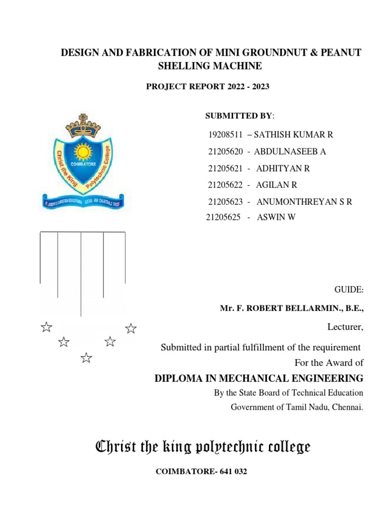 Design and Fabrication of Mini Ghroundnut and Peanut Shelling Machine ...