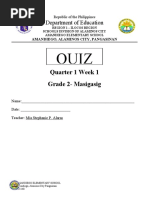 Diagnostic Test - Filipino 7 - 2022-2023 | PDF
