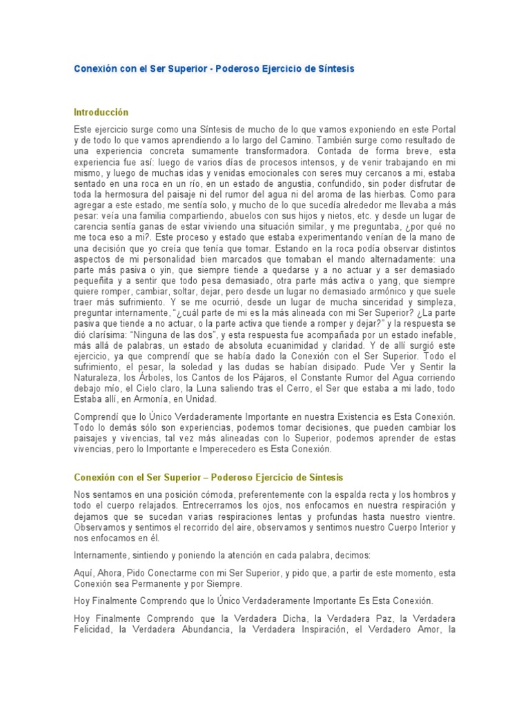 Conexión con el Ser Superior | PDF