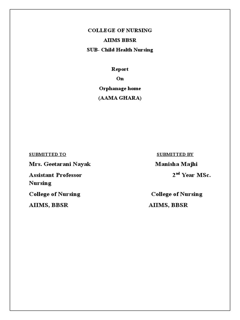 Orphanage Home | PDF | Social Institutions | Childhood