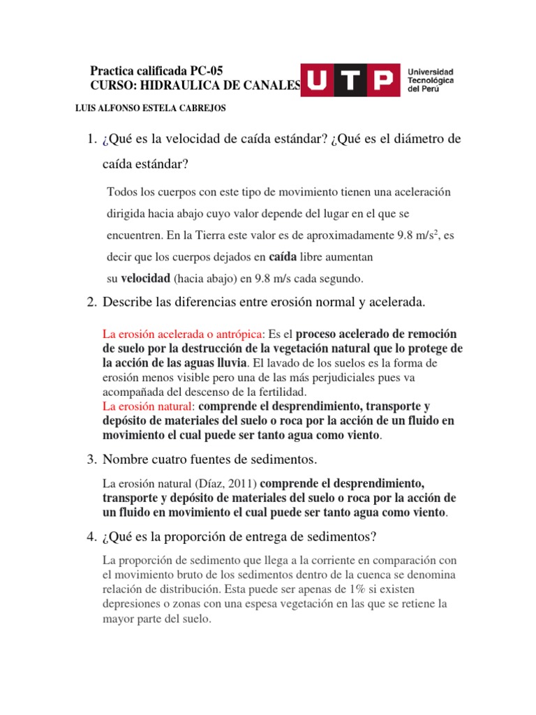 Practica Calificada PC-05 | PDF | Erosión | Suelo