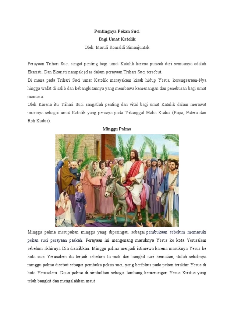 Pentingnya Pekan Suci Maruli | PDF | Sejarah | Agama & Spiritualitas