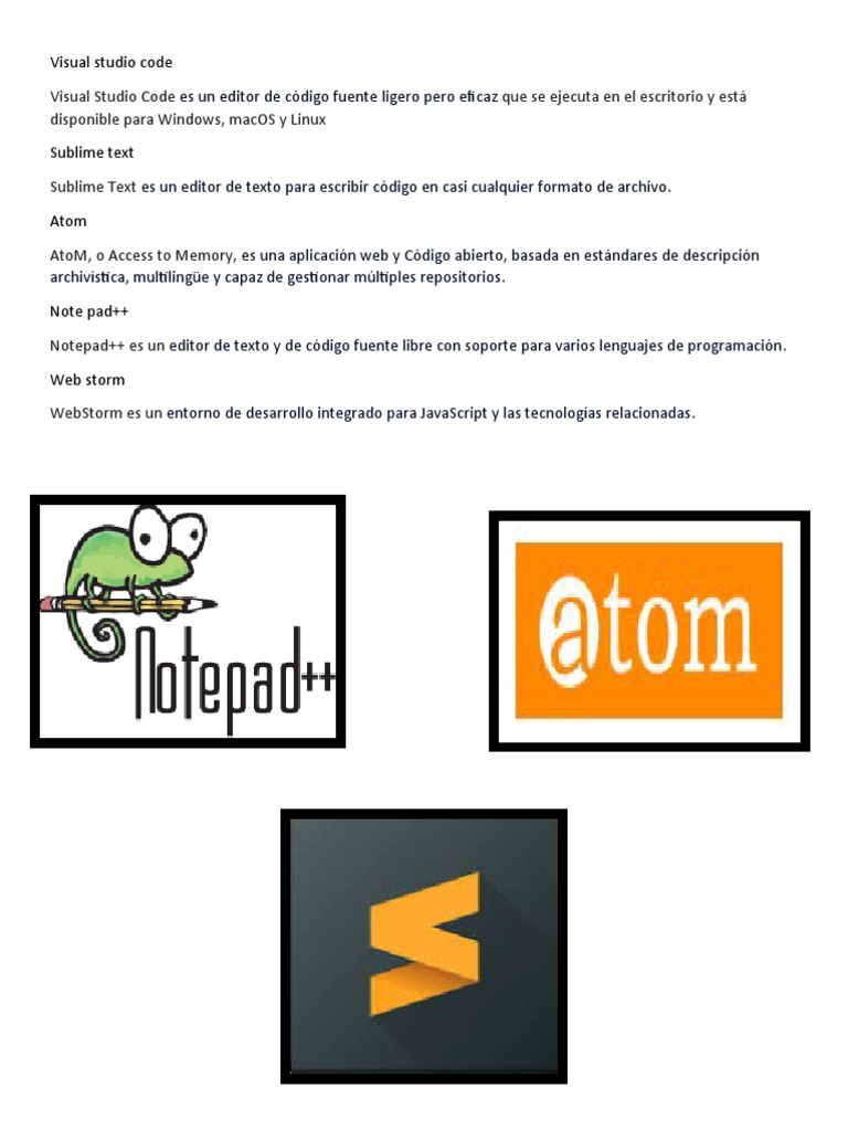 Una comparación de cinco populares editores de código: Visual Studio Code, Sublime Text, Atom ...