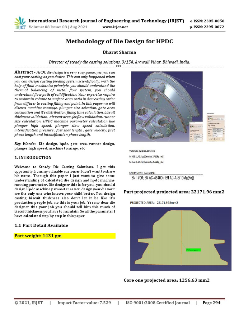 Methodology of Die Design For HPDC | Download Free PDF | Casting ...