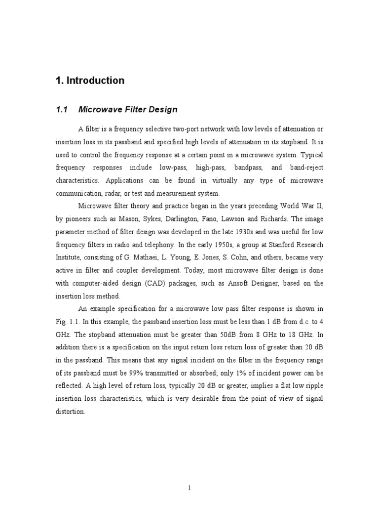 Microwave Filter Design | PDF | Electronic Filter | Filter (Signal ...