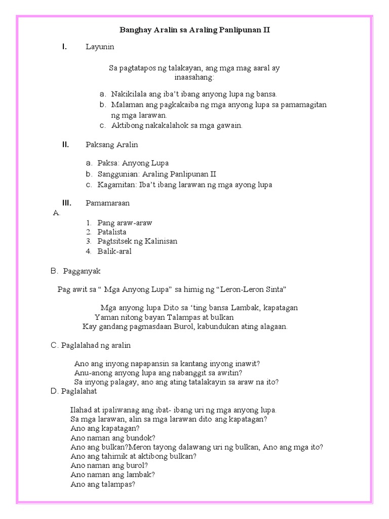 AP II Cot - Anyong Lupa | PDF