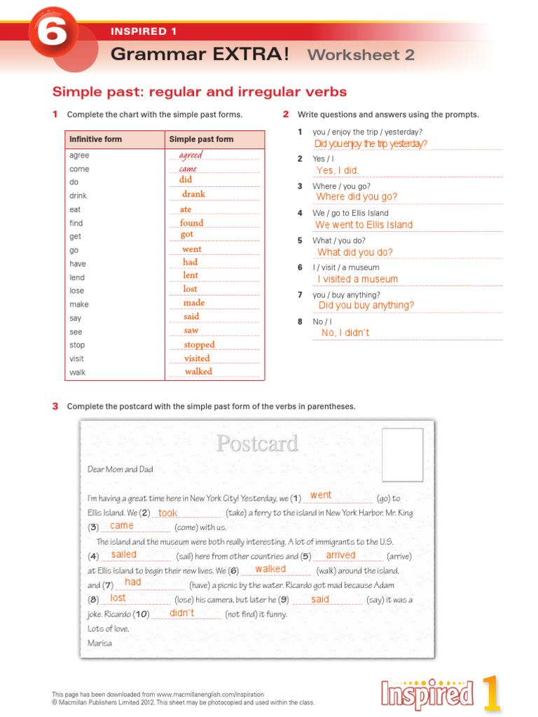 Simple-past-regular-and-irregular-verbs-INGLES 4 | PDF | Semantic Units ...