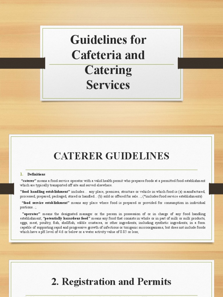 Catering Guidelines and Regulations | PDF | Refrigerator | Foodservice