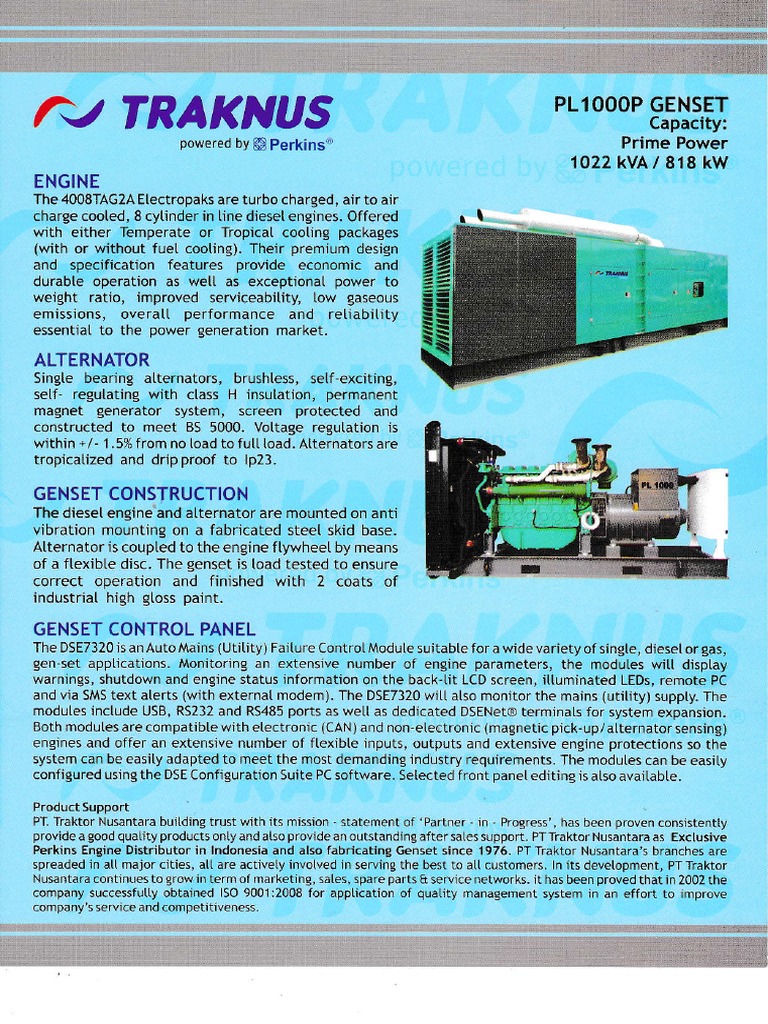 Genset PL 1000 P | PDF
