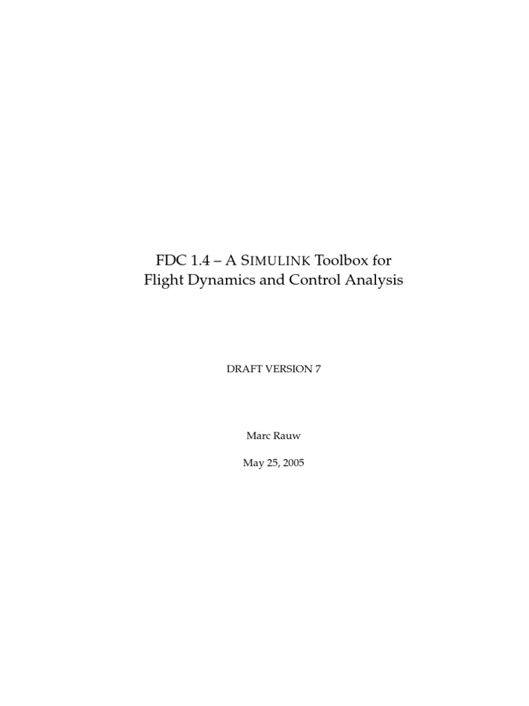A Simulink Toolbox For Flight Dynamics and Control Analysis | PDF ...