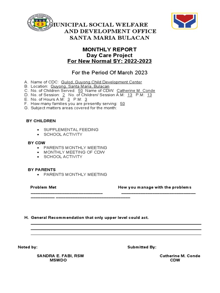 Gulod Report-Form-For-Cdw | PDF