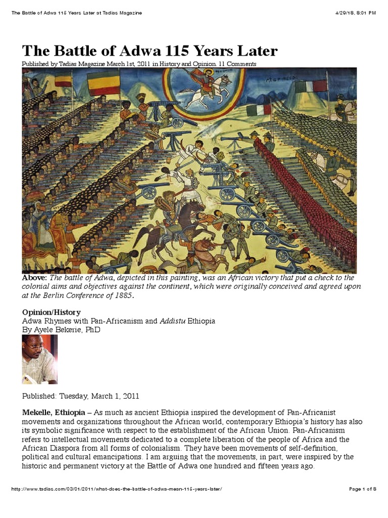 The Battle of Adwa 115 Years Later at Tadias Magazine | PDF | Ethiopia ...