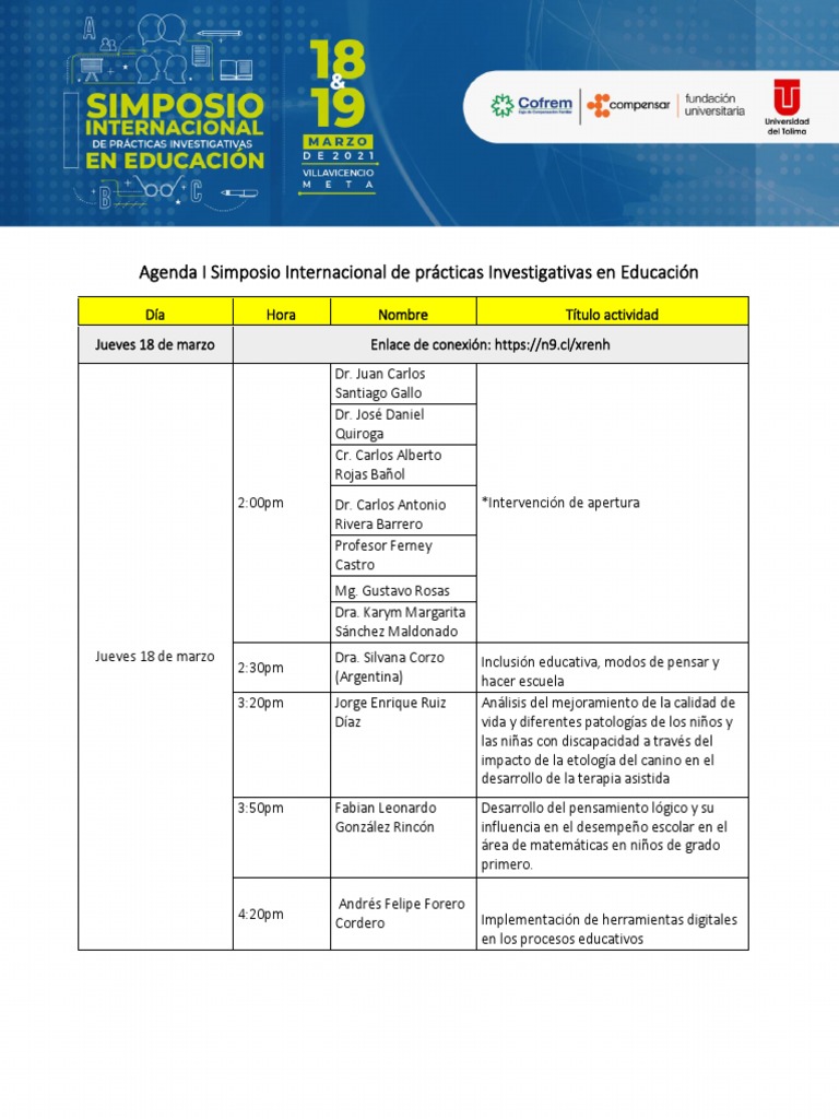 Agenda Simposio 2021 | PDF
