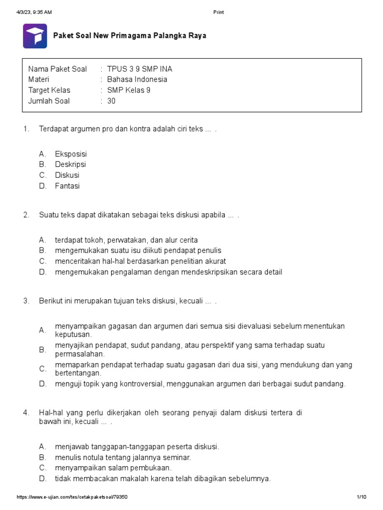 To 3 Ina 9 SMP | PDF | Kajian Bahasa Asing | Fiksi Umum