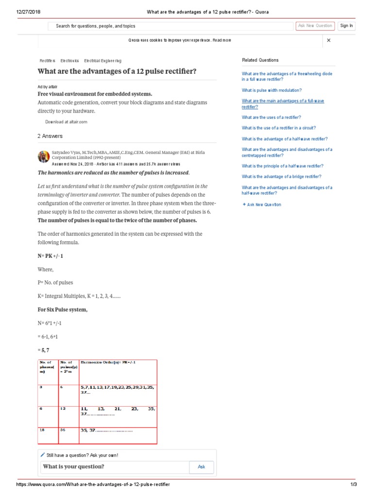 What Are The Advantages Of A 12 Pulse Rectifier Quora Pdf
