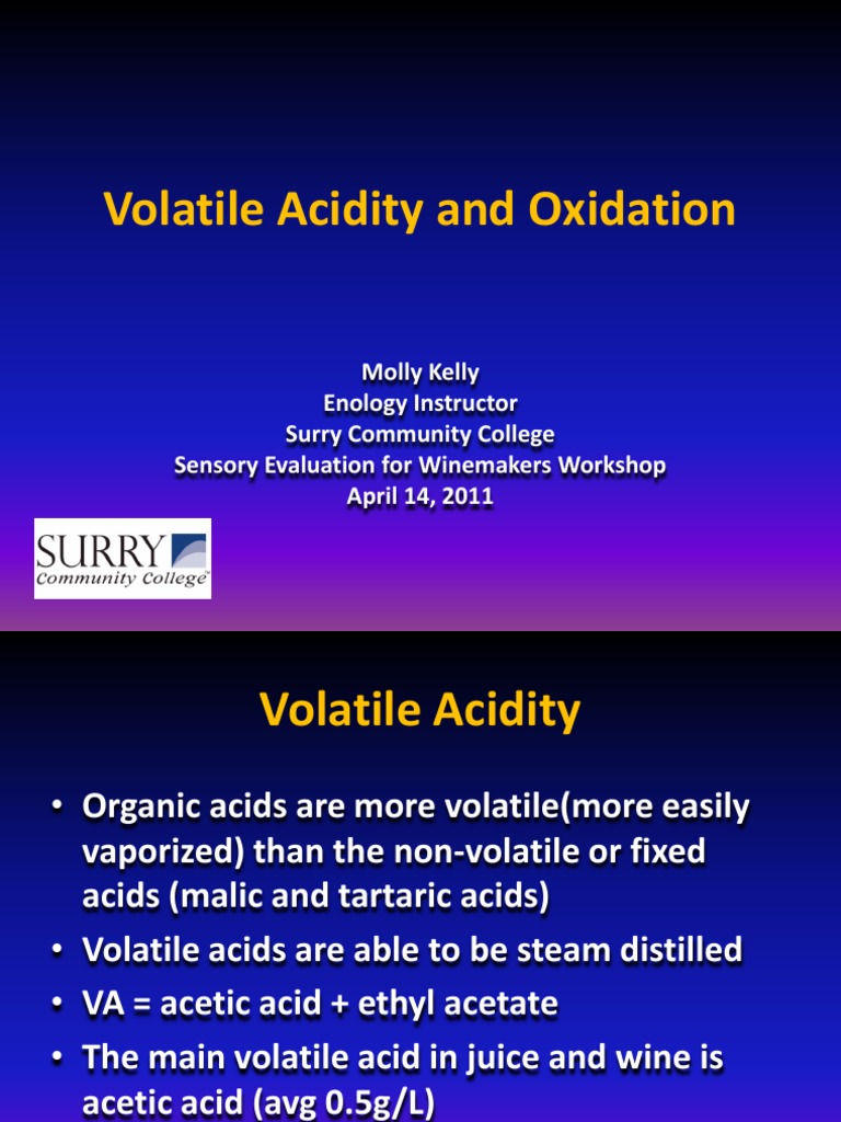 Volatile Acidity Kelly 2011 | PDF | Acetic Acid | Chemistry