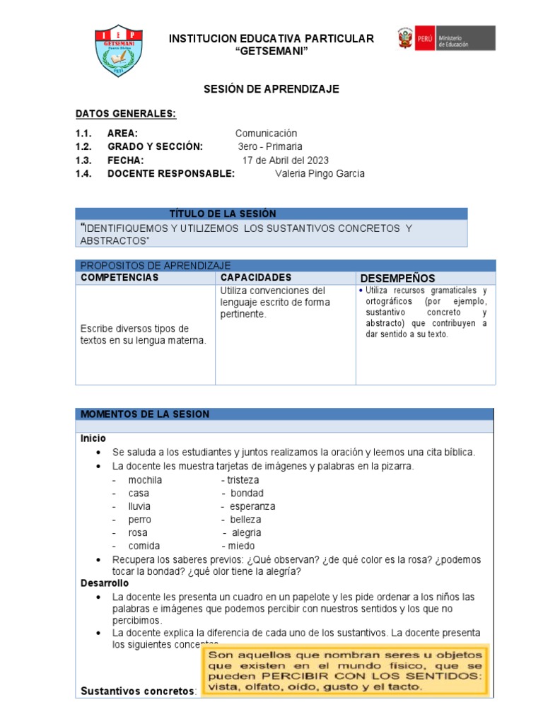 Sesion de Sust Concreto y Abstracto 17-04-2023 | PDF