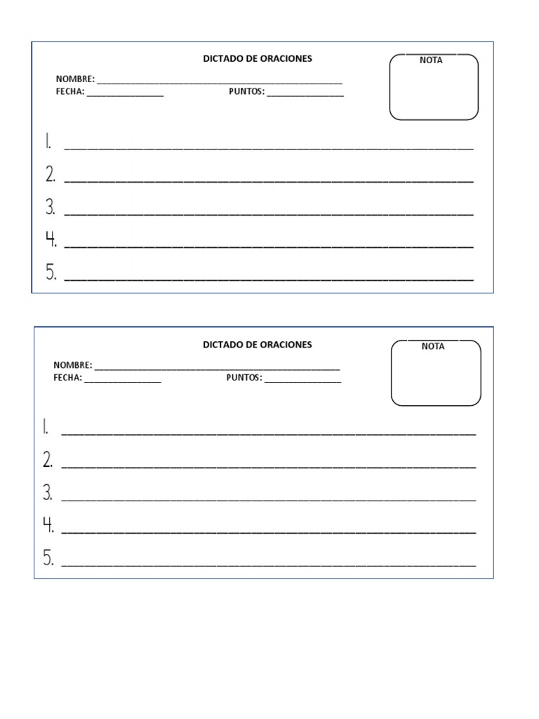HOJA PARA DICTADOS | PDF
