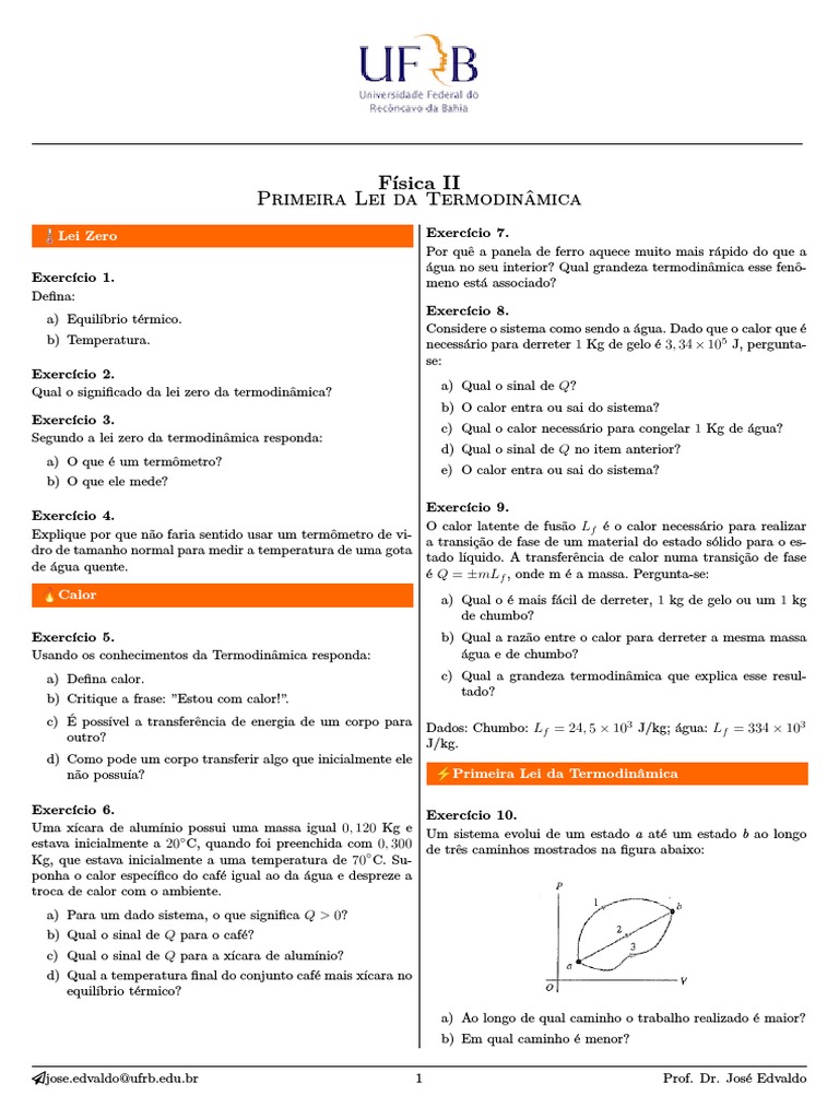 Lista I Termodin Mica | PDF
