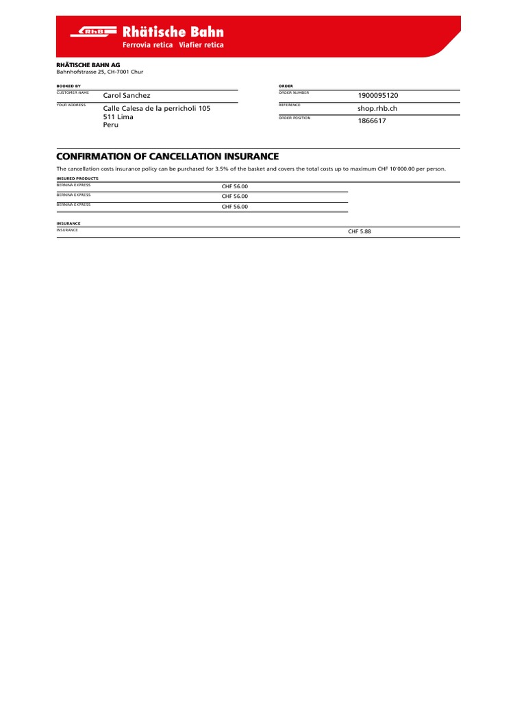 Confirmation of Cancellation Insurance Confirmation of Cancellation ...