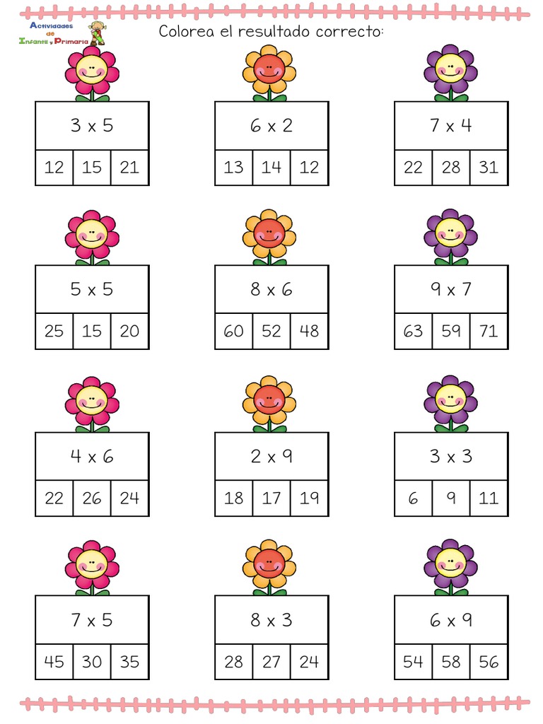 Fichas Repaso Tablas de Multiplicar | PDF
