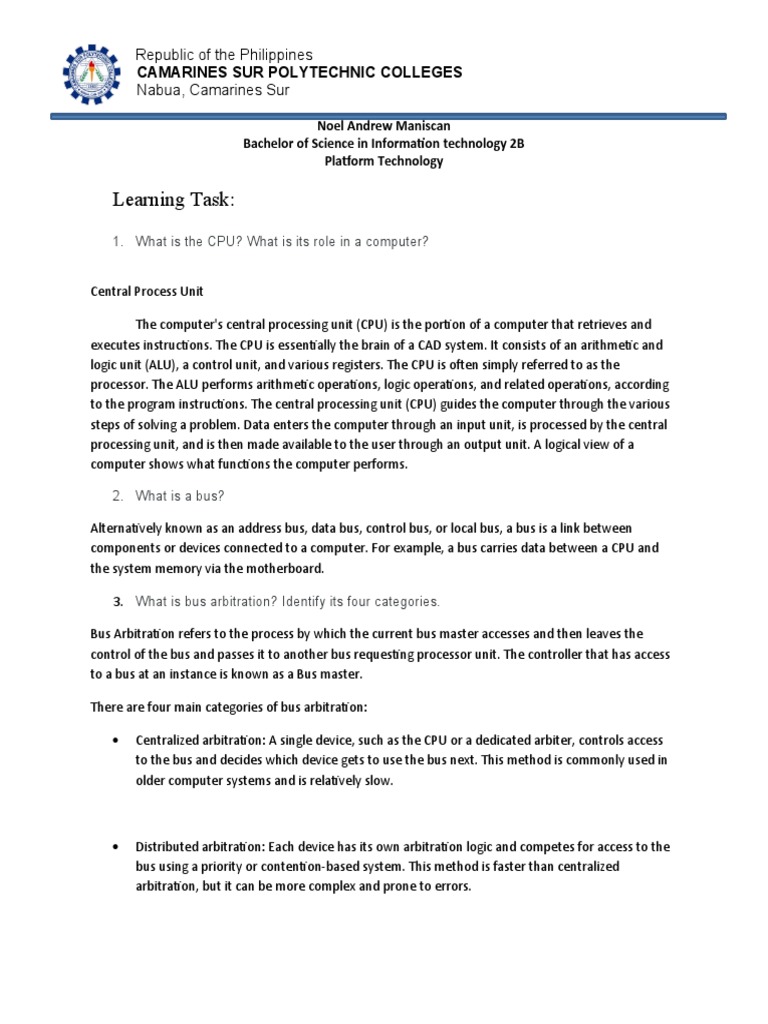 Learning Task Maniscan | PDF | Central Processing Unit | Input/Output